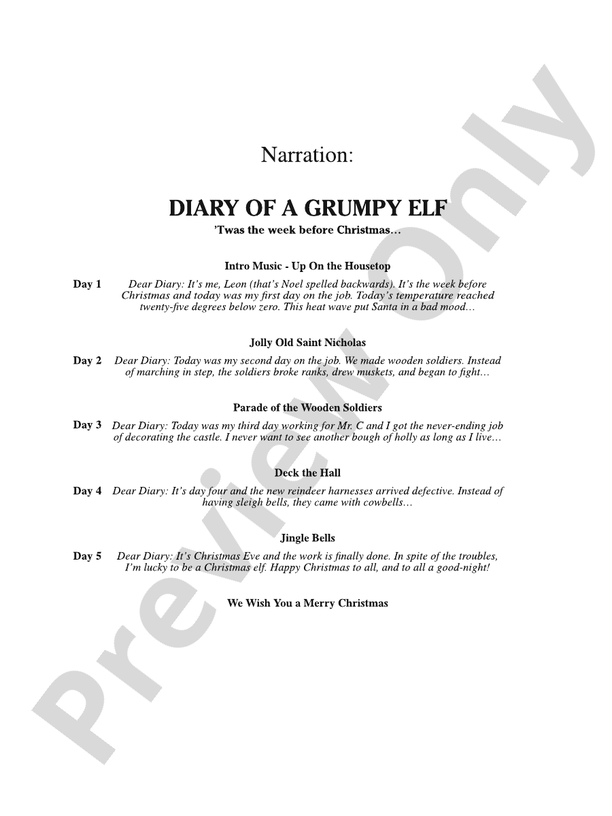 Diary of a Grumpy Elf: Score: Concert Band Score: Timothy Loest ...