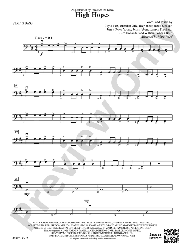 High Hopes: String Bass - Grade 2: String Bass - Grade 2 Part - Digital ...