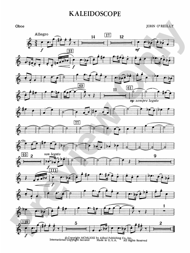 Kaleidoscope: Oboe: Oboe Part - Digital Sheet Music Download
