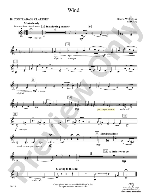 Wind: (wp) B-flat Contrabass Clarinet: (wp) B-flat Contrabass Clarinet World Part - Digital ...