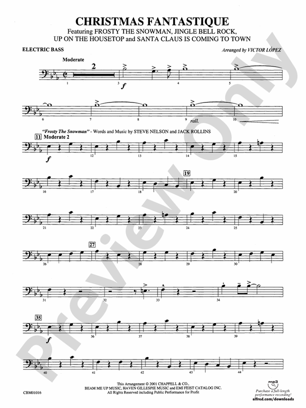 Christmas Fantastique (Medley): Electric Bass: Electric Bass Part ...