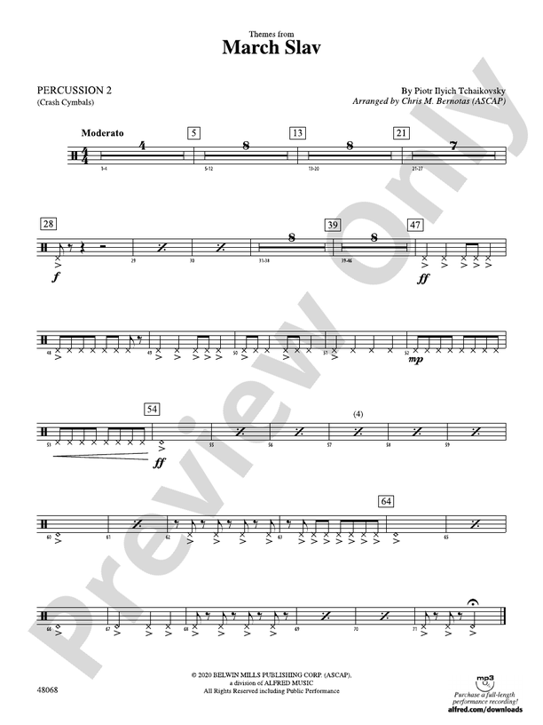 March Slav: 2nd Percussion: 2nd Percussion Part - Digital Sheet Music ...