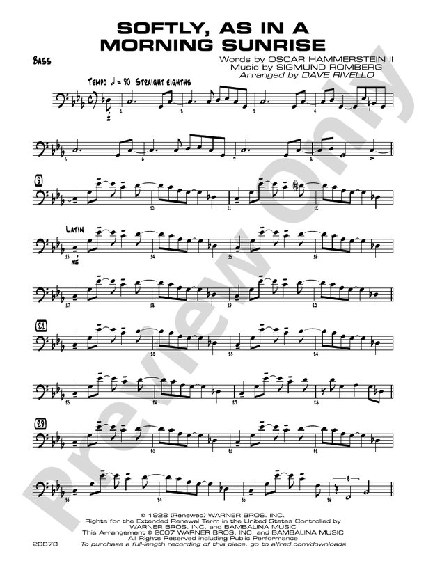 Softly, As in a Morning Sunrise: String Bass: String Bass Part ...