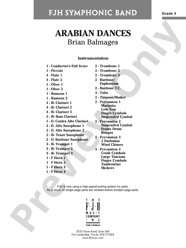 Arabian Dances: Concert Band Conductor Score & Parts: Brian Balmages ...