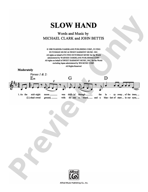 Slow Hand: Lead Sheet: Conway Twitty - Digital Sheet Music Download