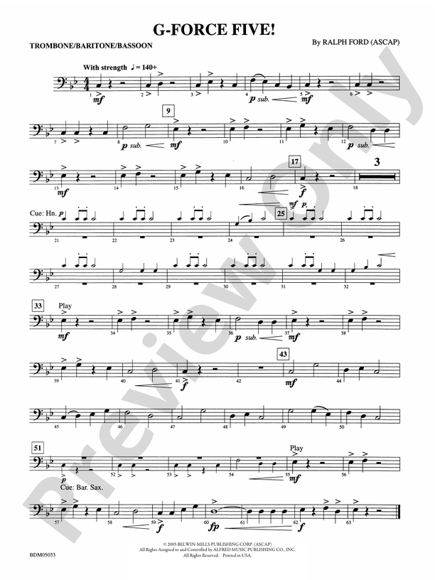 G-Force Five!: 1st Trombone: 1st Trombone Part - Digital Sheet Music ...