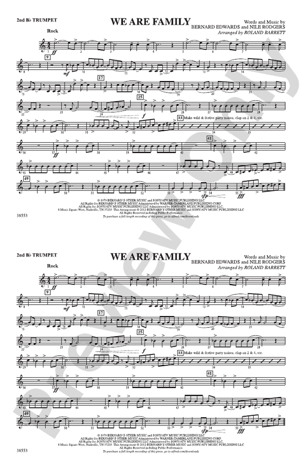 We Are Family: 2nd B-flat Trumpet: 2nd B-flat Trumpet Part - Digital Sheet Music Download