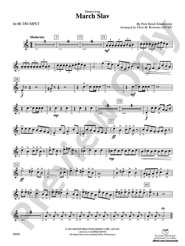 March Slav: 1st B-flat Trumpet: 1st B-flat Trumpet Part - Digital Sheet ...