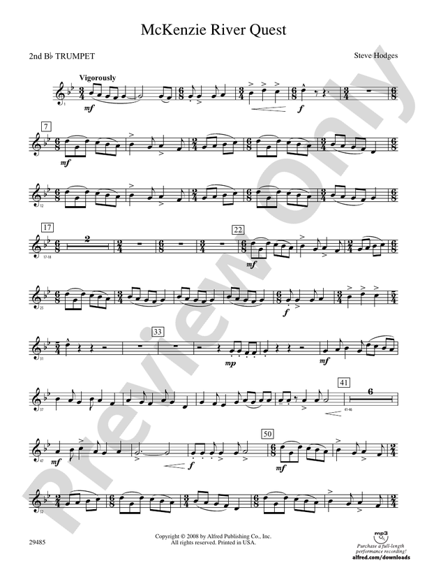 McKenzie River Quest: 2nd B-flat Trumpet: 2nd B-flat Trumpet Part - Digital Sheet Music Download