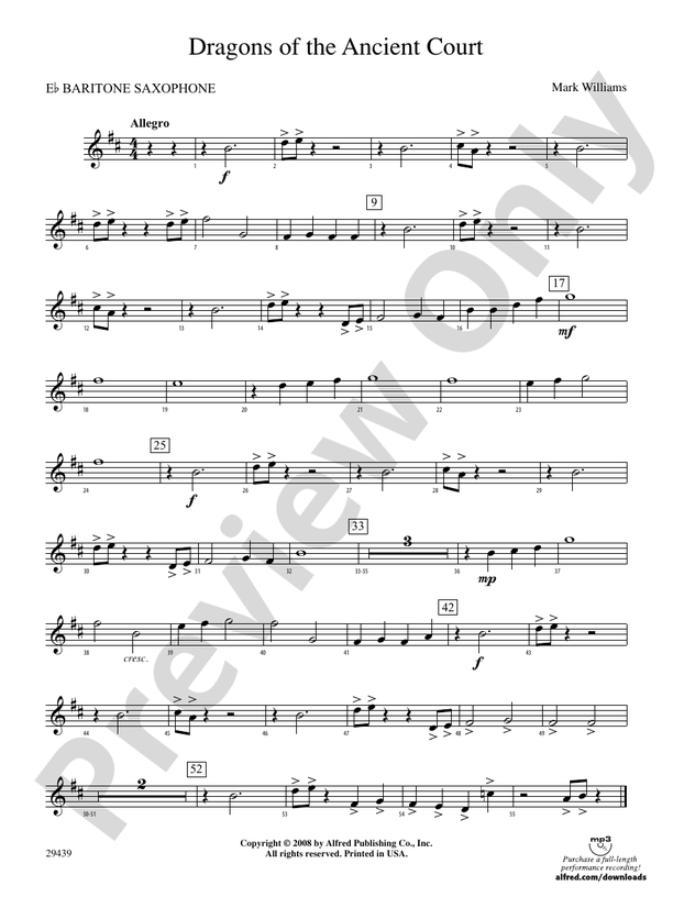 Dragons of the Ancient Court: E-flat Baritone Saxophone: E-flat ...
