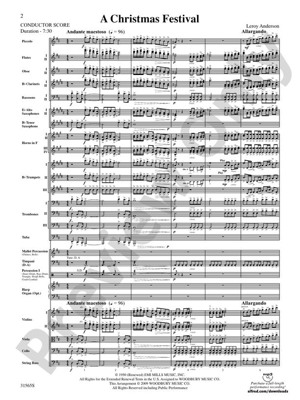 A Christmas Festival: Score: Full Orchestra Score - Digital Sheet Music ...