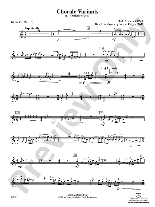 Chorale Variants: 1st B-flat Trumpet: 1st B-flat Trumpet Part - Digital Sheet Music Download