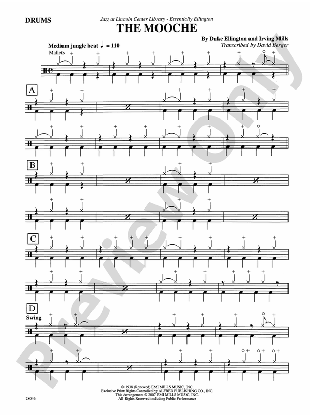 The Mooche: Drums: Drums Part - Digital Sheet Music Download