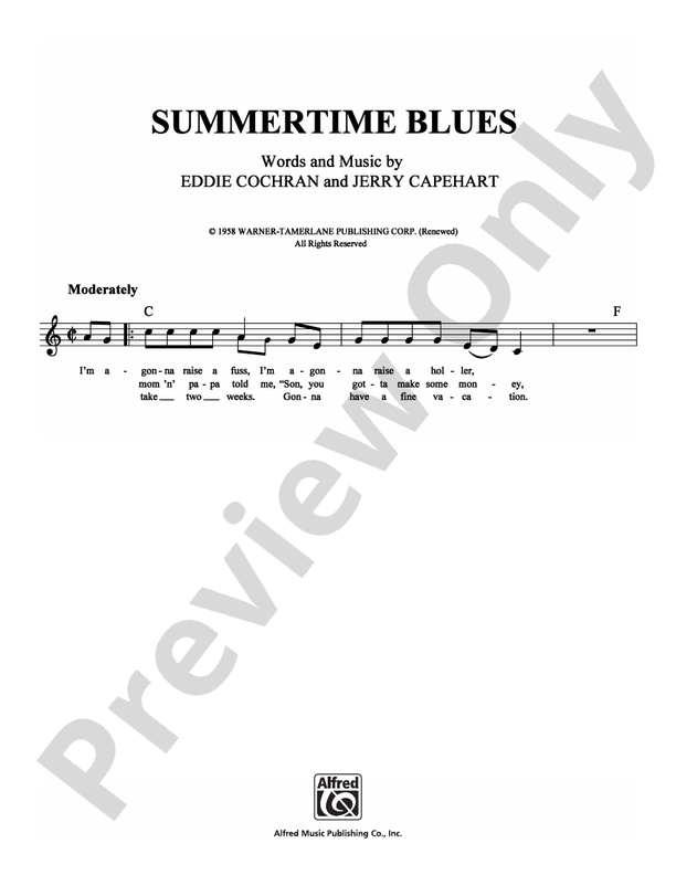 Summertime Blues: Lead Sheet: The Who - Digital Sheet Music Download
