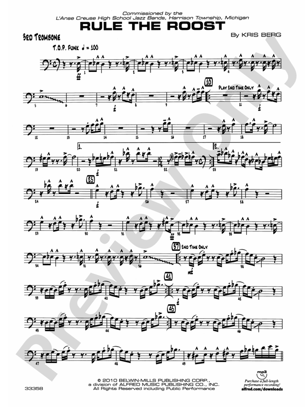 Rule the Roost: 3rd Trombone: 3rd Trombone Part - Digital Sheet Music Download
