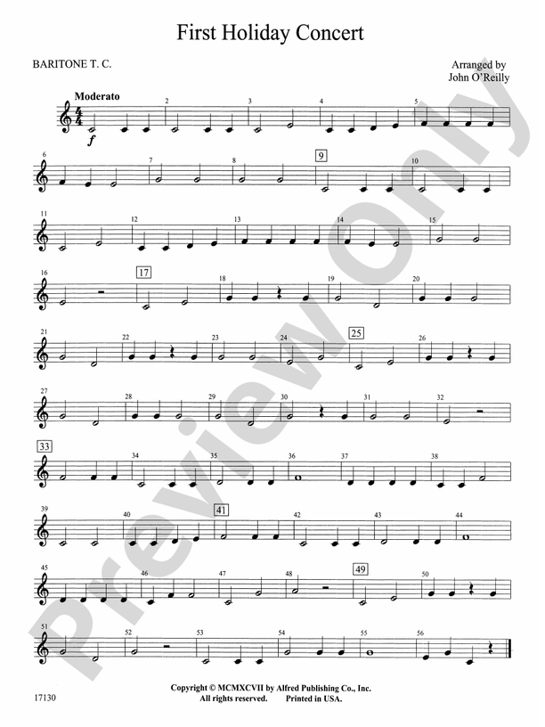 First Holiday Concert: Baritone T.C.: Baritone T.C. Part - Digital ...