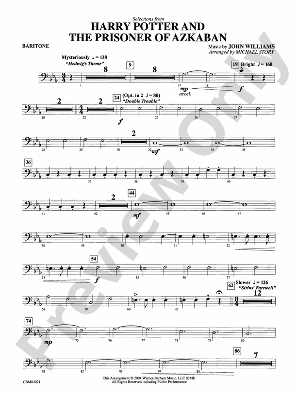Harry Potter and the Prisoner of Azkaban, Selections from: Baritone B.C ...
