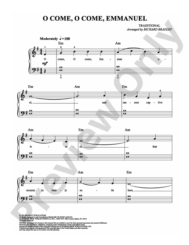 O Come, O Come, Emmanuel: Easy Piano: Traditional - Digital Sheet Music ...