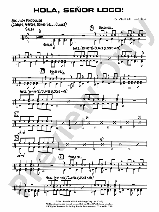 Hola, Señor Loco!: 1st Percussion: 1st Percussion Part - Digital Sheet ...