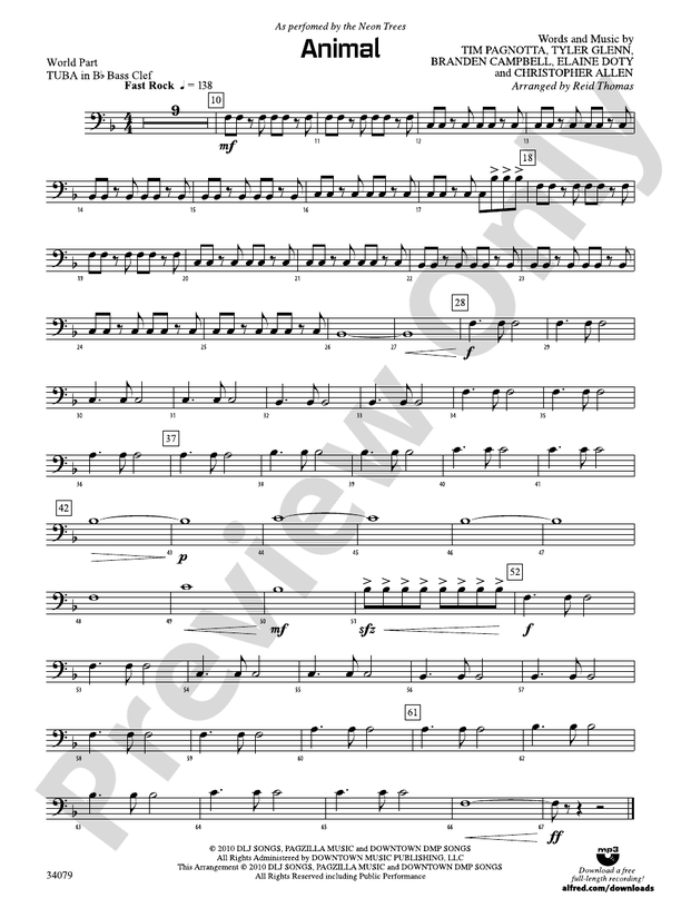Animal: (wp) B-flat Tuba B.C.: (wp) B-flat Tuba B.C. World Part ...
