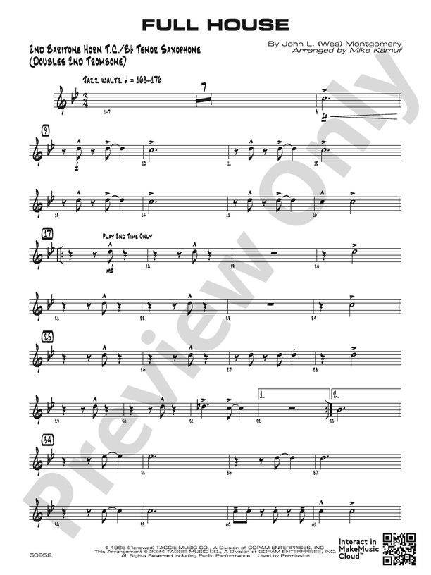 Full House: 2nd Baritone T.C.: 2nd Baritone T.C. Part - Digital Sheet Music Download
