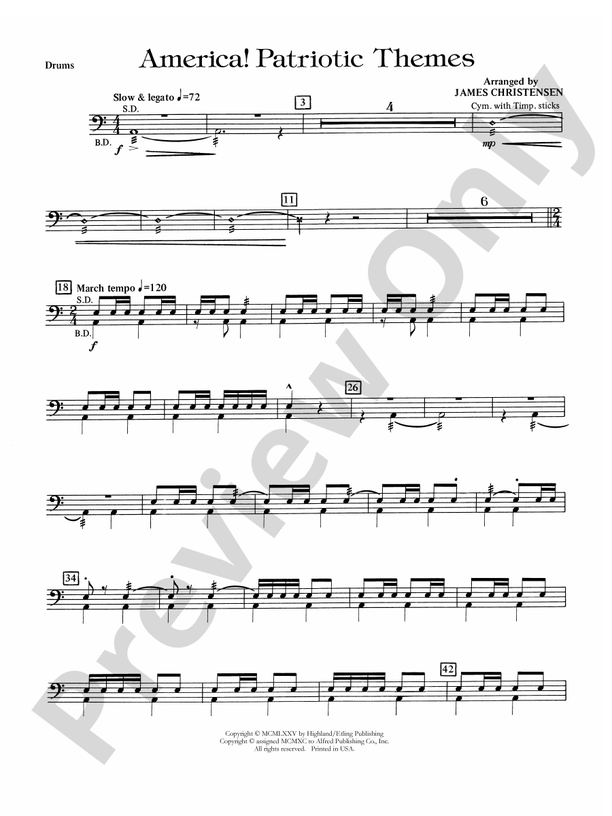 America! Patriotic Themes (as played at Disney World): Drums: Drums ...
