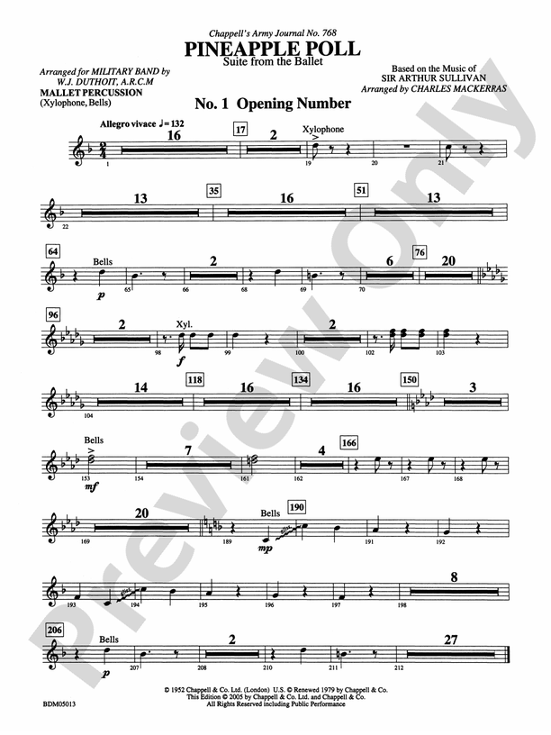 Pineapple Poll (Suite from the Ballet): Mallets: Mallets Part - Digital ...
