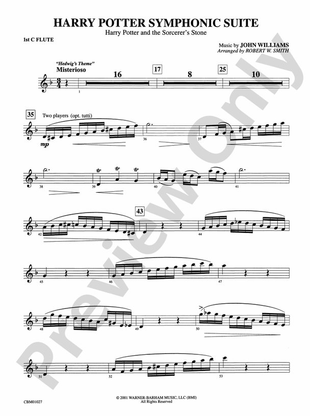 Harry Potter Symphonic Suite: Flute: Flute Part - Digital Sheet Music Download