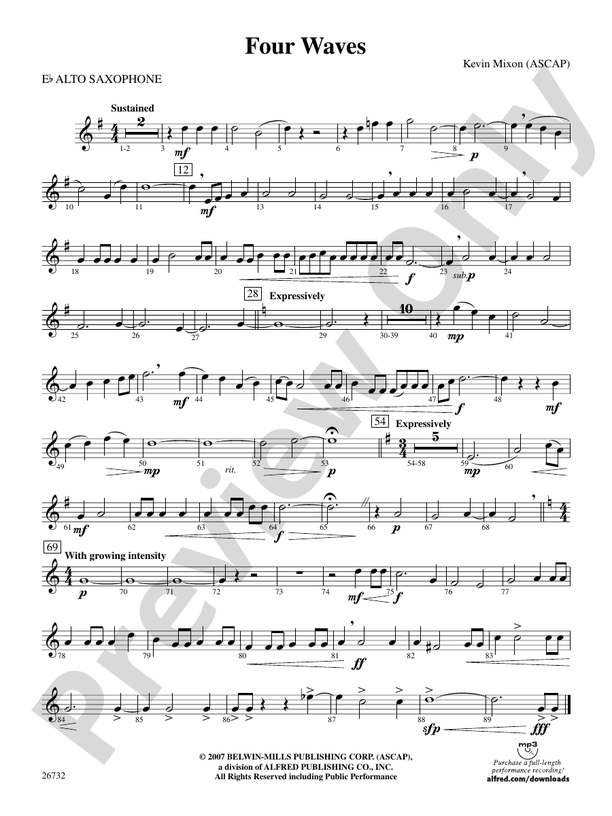 Four Waves: E-flat Alto Saxophone: E-flat Alto Saxophone Part - Digital ...