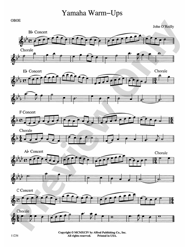 Yamaha Warm-Ups: Oboe: Oboe Part - Digital Sheet Music Download