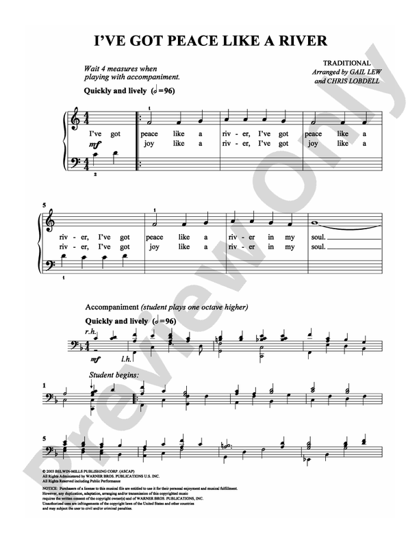 I've Got Peace Like a River: Easy Piano: Traditional - Digital Sheet ...