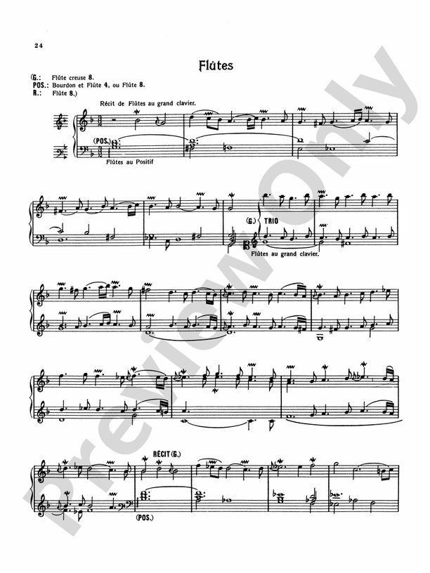 Clerambault: Organ Book: Suite II: Flûtes Part - Digital Sheet Music ...