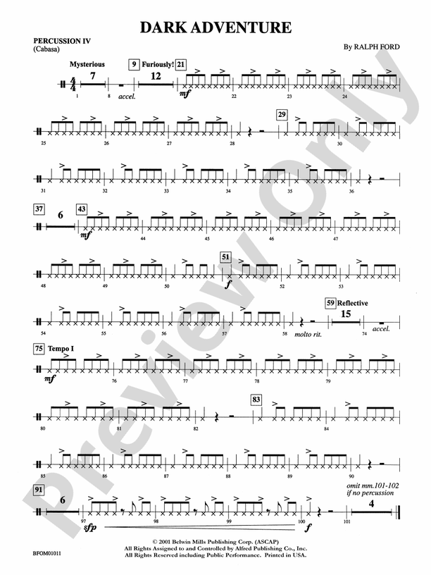 Dark Adventure: 4th Percussion: 4th Percussion Part - Digital Sheet ...