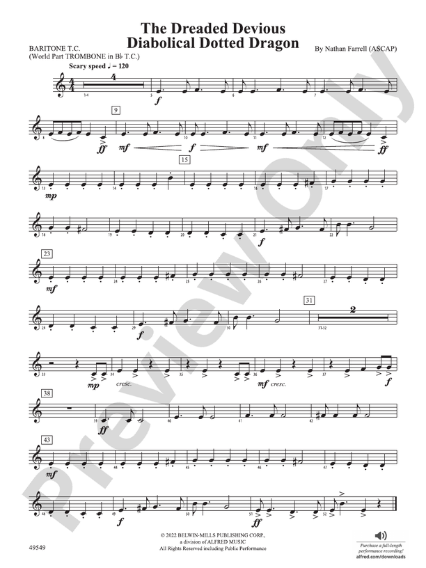 The Dreaded Devious Diabolical Dotted Dragon: Baritone T.C.: Baritone T ...