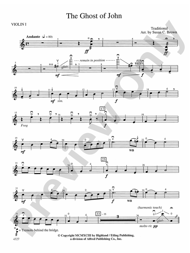 The Ghost of John: 1st Violin: 1st Violin Part - Digital Sheet Music ...