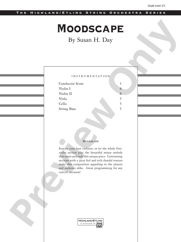 Moodscape: Score: String Orchestra Score - Digital Sheet Music Download