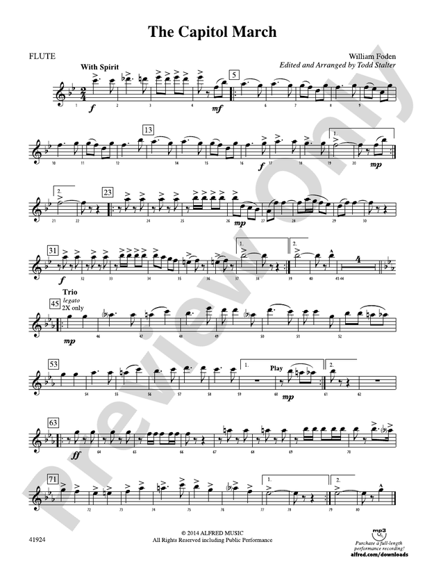 The Capitol March: Flute: Flute Part - Digital Sheet Music Download