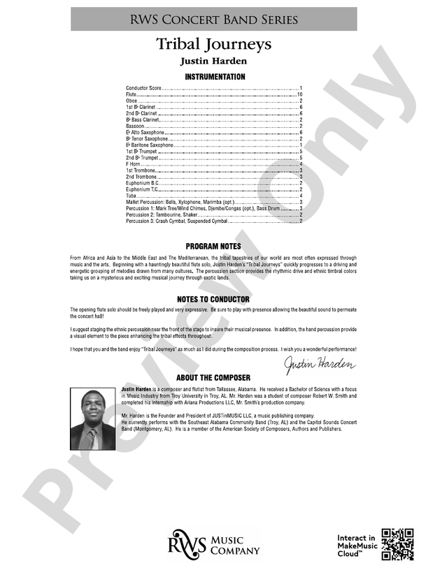 Tribal Journeys: Concert Band Conductor Score & Parts: Justin Harden ...