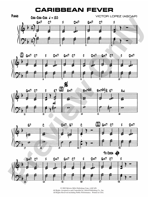 Caribbean Fever: Piano Accompaniment: Piano Accompaniment Part ...