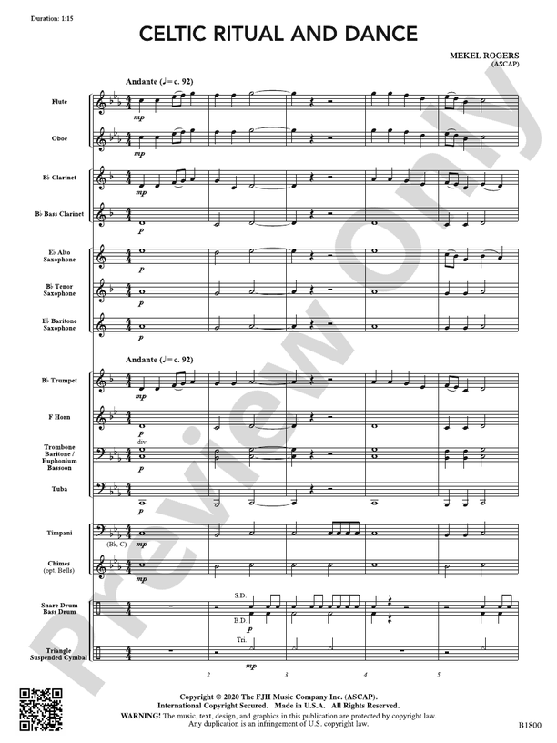 Celtic Ritual and Dance: Score: Concert Band Score: Mekel Rogers ...