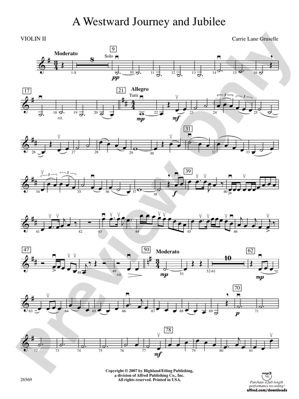 A Westward Journey and Jubilee: 2nd Violin: 2nd Violin Part - Digital ...