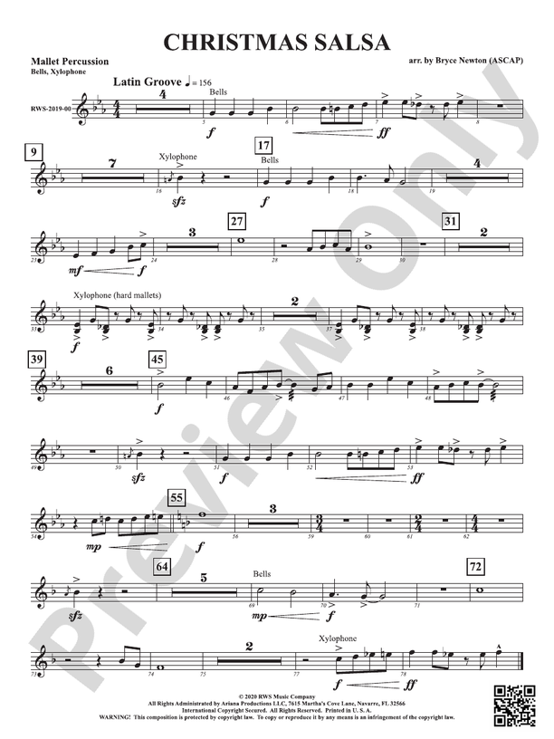 Christmas Salsa: Mallets: Mallets Part - Digital Sheet Music Download