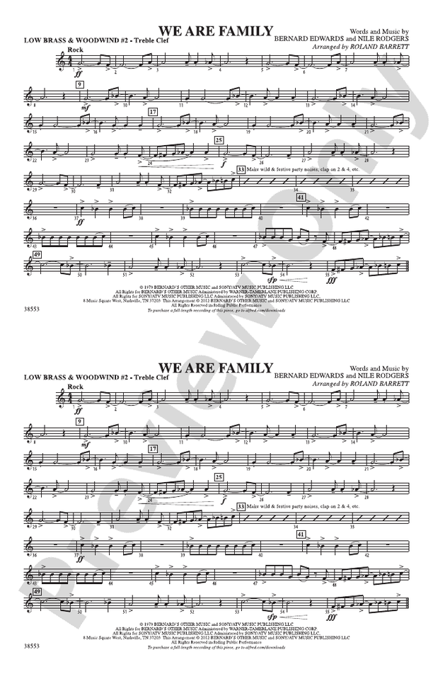 We Are Family: Low Brass & Woodwinds #2 - Treble Clef: Low Brass ...