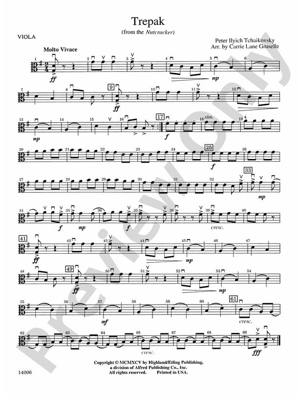 Trepak: Viola: Viola Part - Digital Sheet Music Download