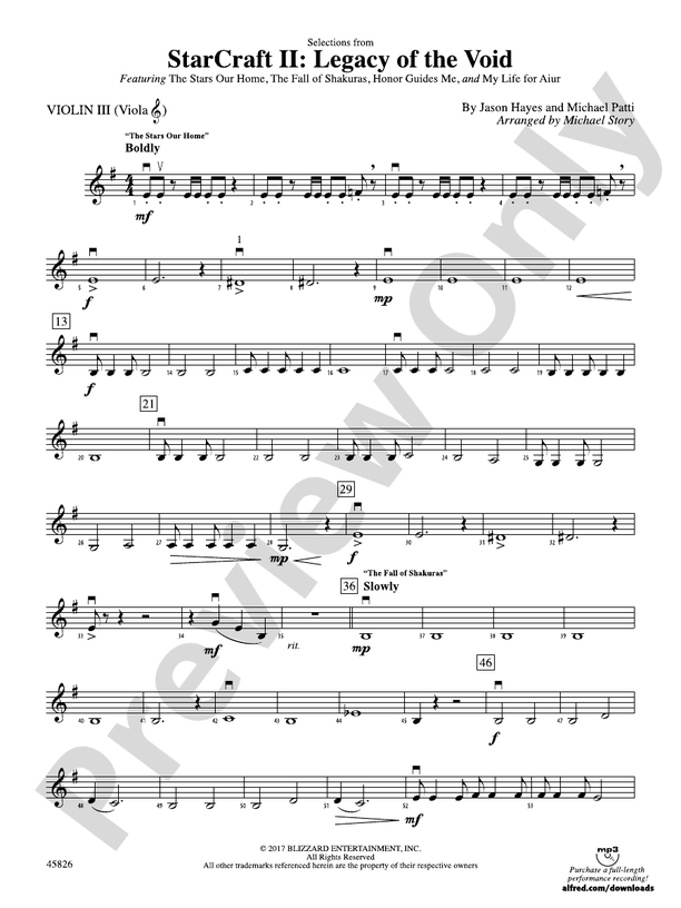 StarCraft II: Legacy of the Void, Selections from: 3rd Violin (Viola ...