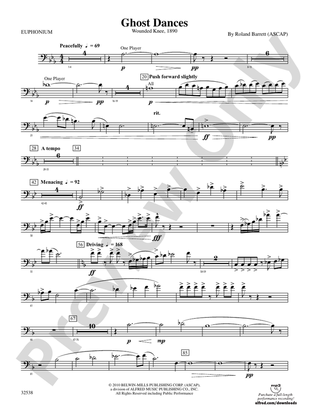 Ghost Dances: Baritone B.C.: Baritone B.C. Part - Digital Sheet Music ...