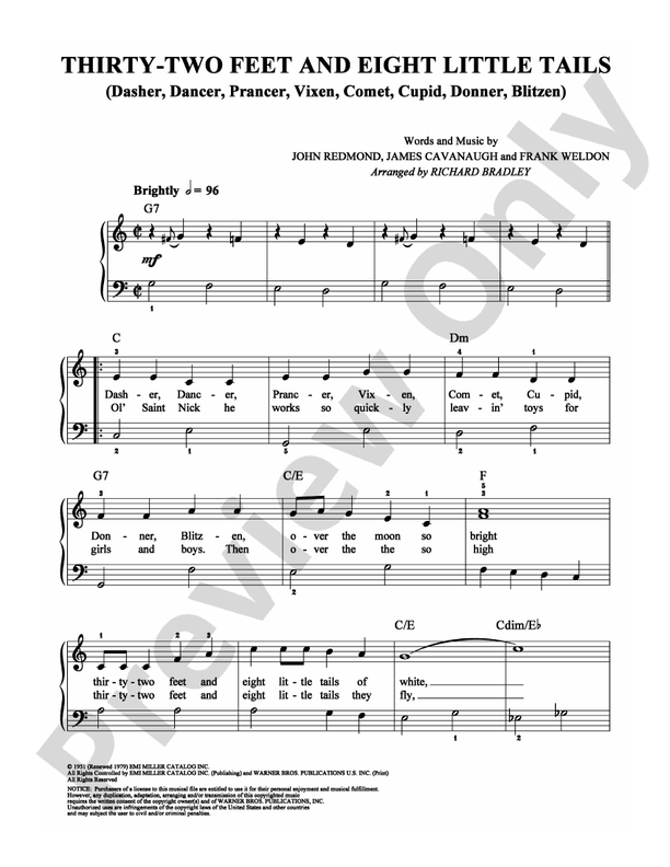 Thirty-Two Feet and Eight Little Tails: Easy Piano: John Redmond ...