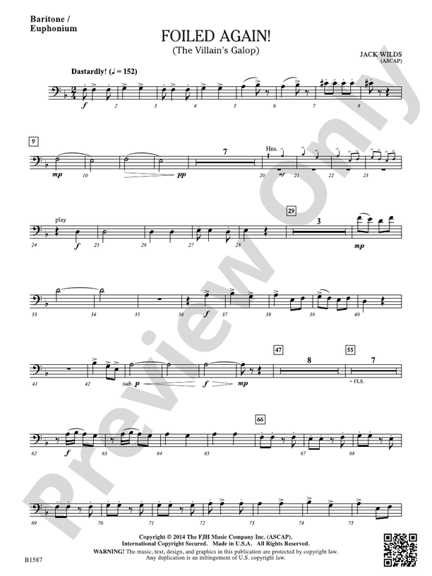 Foiled Again !: Baritone/Euphonium: Baritone/Euphonium Part: Jack Wilds ...