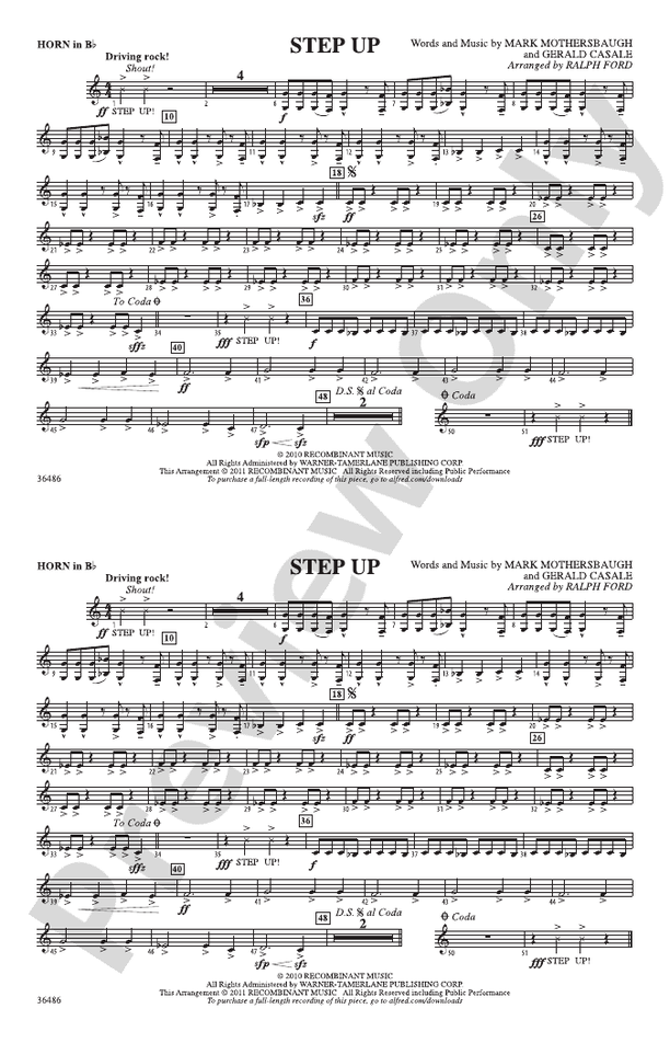 Step Up: Horn in B flat: Horn in B flat Part - Digital Sheet Music Download