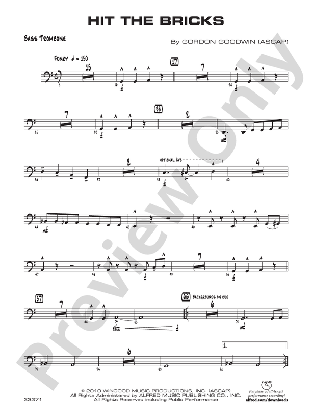 Hit the Bricks: Bass Trombone: Bass Trombone Part - Digital Sheet Music Download